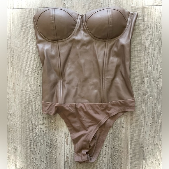 Aqua | Tops | Aqua Beige Bustier Bodysuit | Poshmark